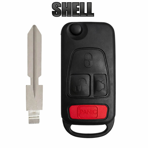 1997–2005 Mercedes SL 4-Button Flip Key Shell – HU39 – Aftermarket ...