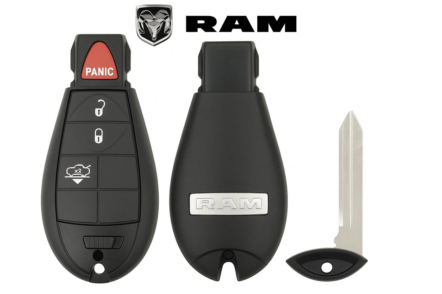 2013–2017 Dodge RAM OEM Refurbished 4-Button FOBIK w/ Air Suspension ...